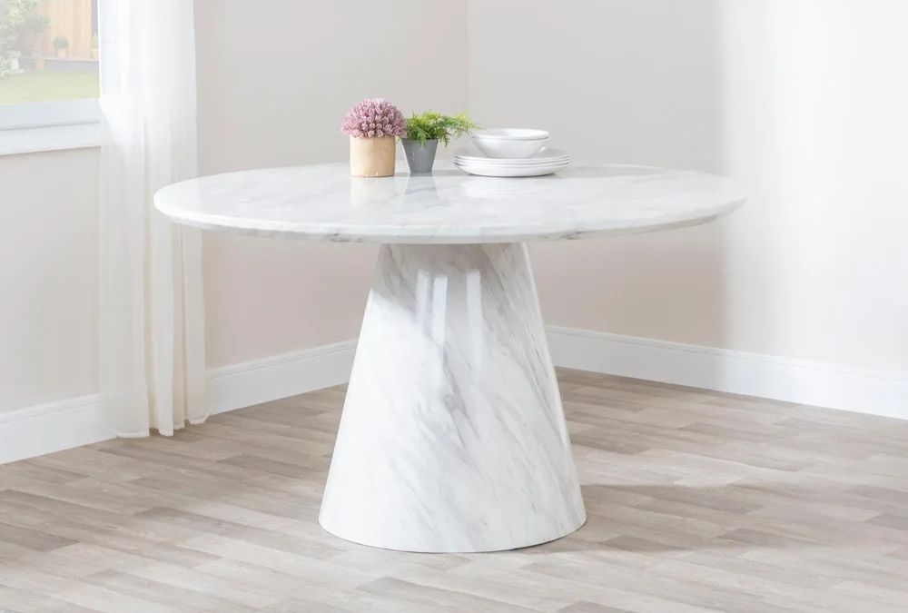 Marlox Black Marble Effect Round Side Table | Choice Furniture ...